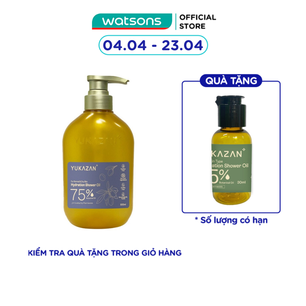 Dầu Tắm Yukazan Hydration Shower Oil 75% 500ml | Shopee Việt Nam