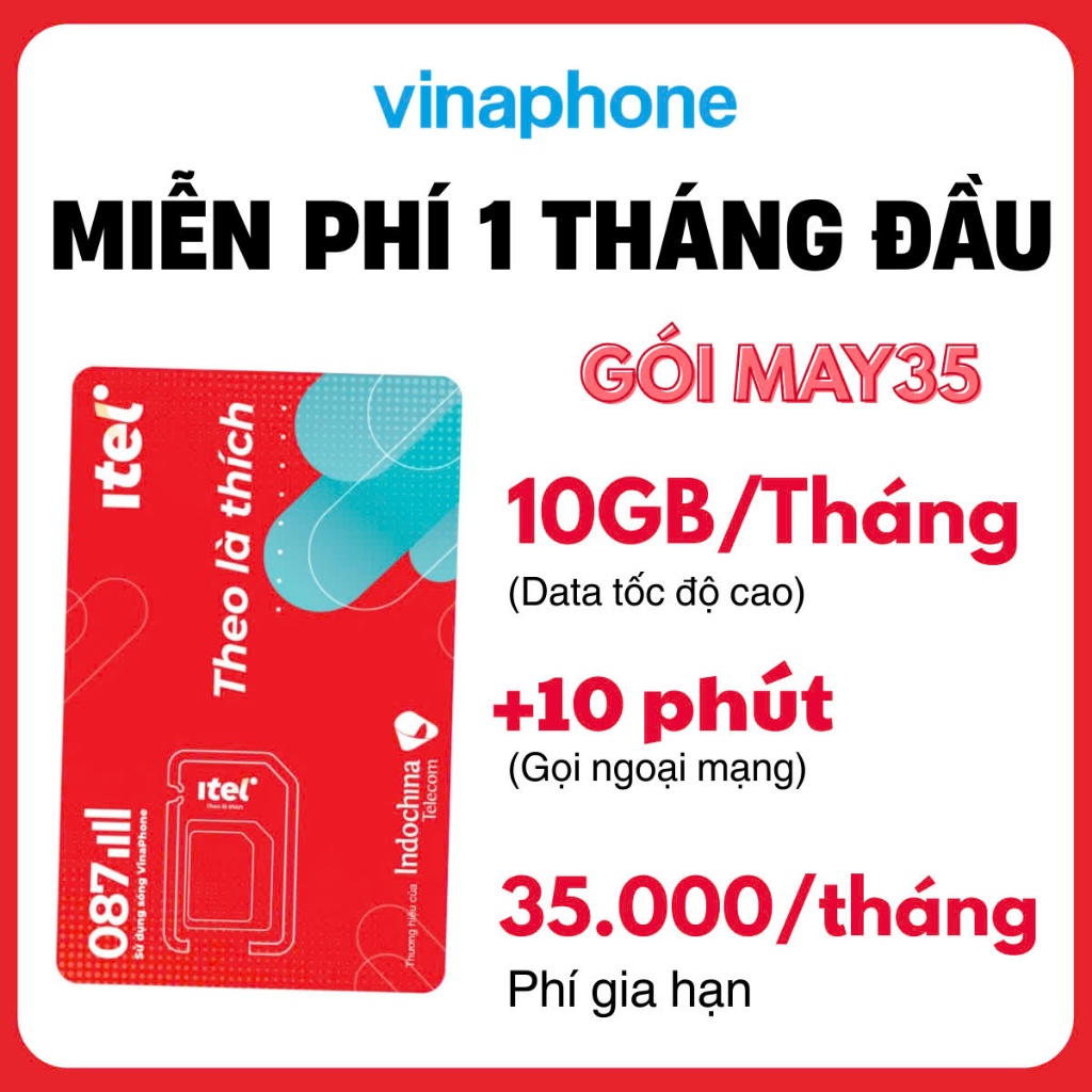 SIM 5G VINA ITELECOM MAY35 SẴN THÁNG ĐẦU MIỄN PHÍ DATA + GỌI NGOẠI MẠNG ...