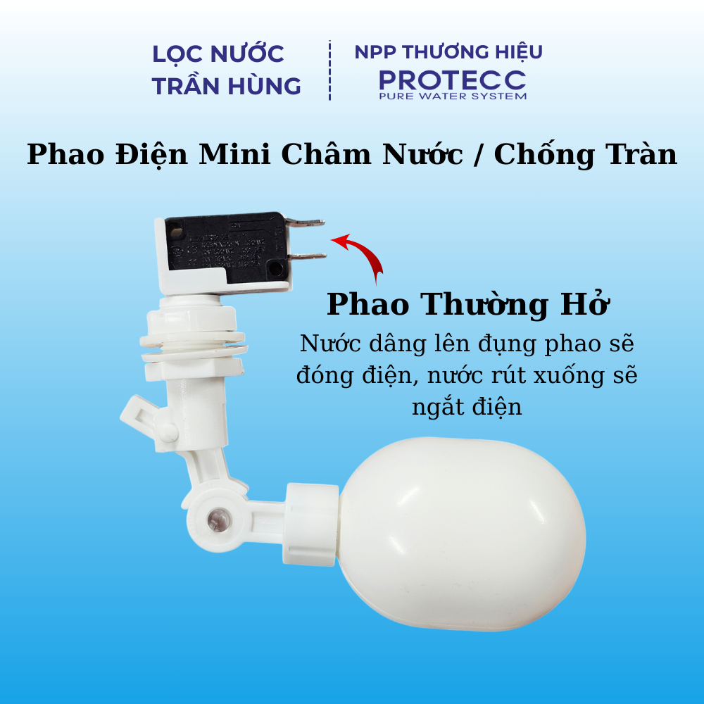 Phao Điện Mini Thường Hở - Phao Điện Chống Cạn Mini - Dùng Điện Khiển ...