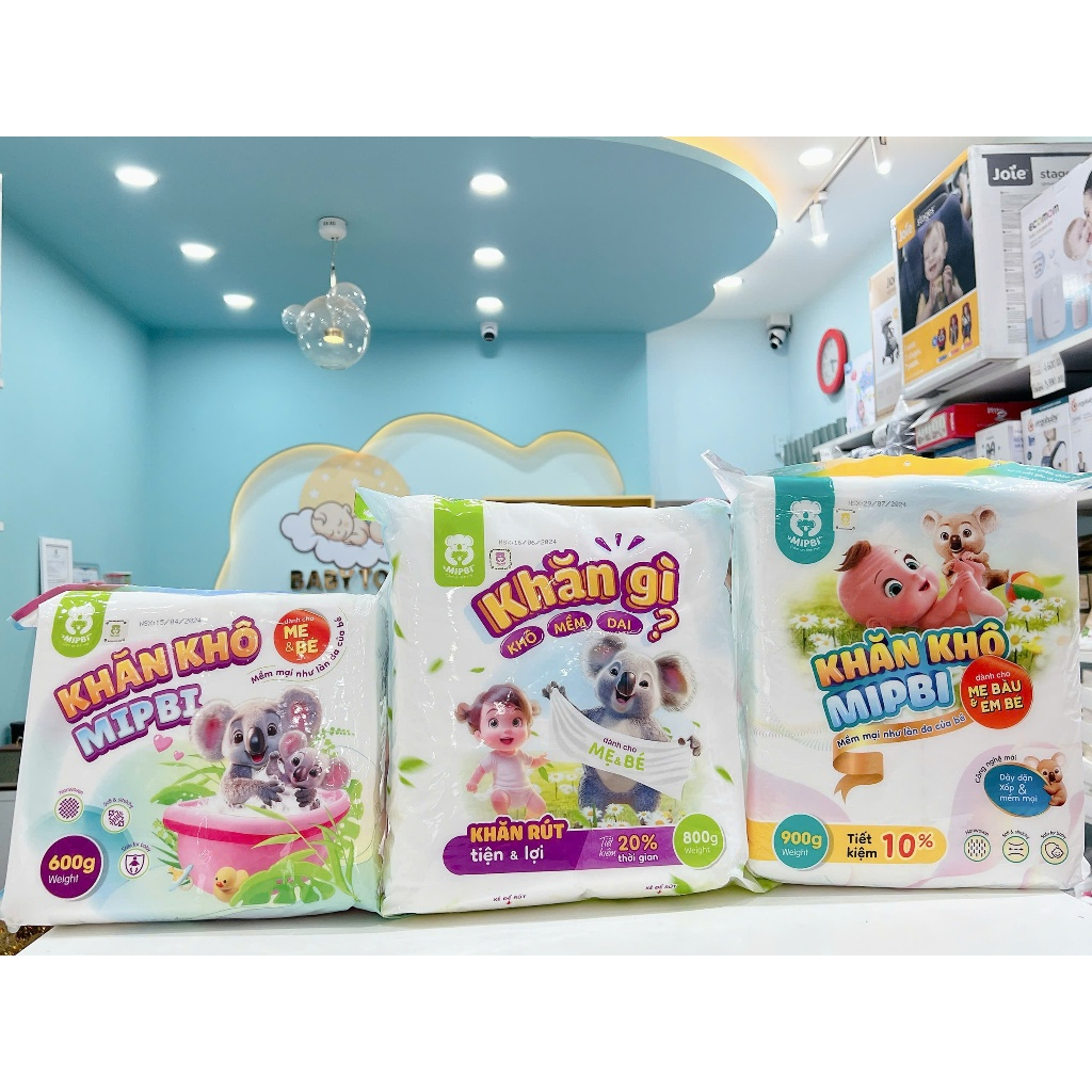 Khăn giấy khô đa năng Mipbi bao bì mới dành cho mẹ và bé 600g, 800g, 900g | Shopee Việt Nam