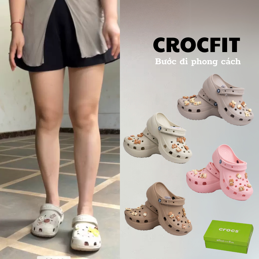 Dép Sục Crocs Tăng Chiều Cao, Dép Đúc Crocs Hồng, Crocs Platform Chính ...