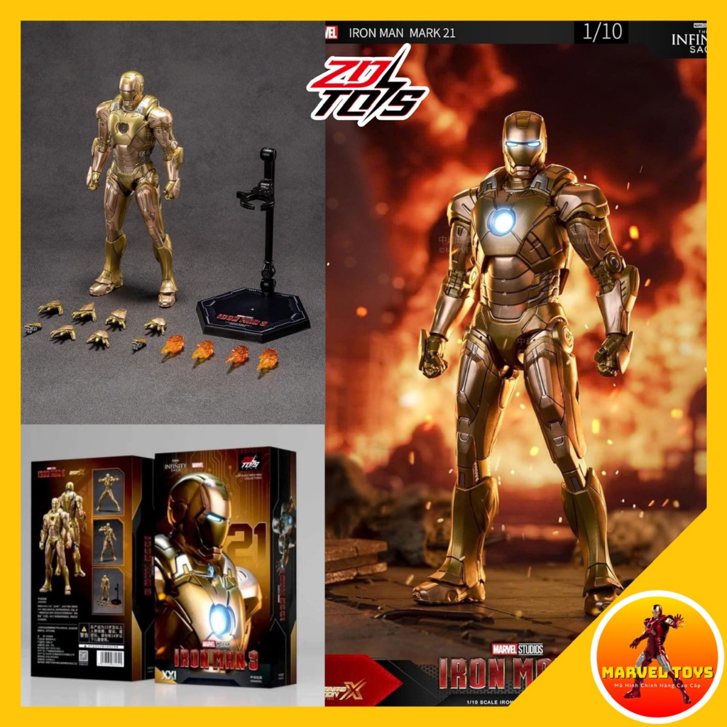 Mô Hình Chính Hãng ZD Toys MARVEL Iron Man 3 - Mark 21 MK21 1/10 Action ...