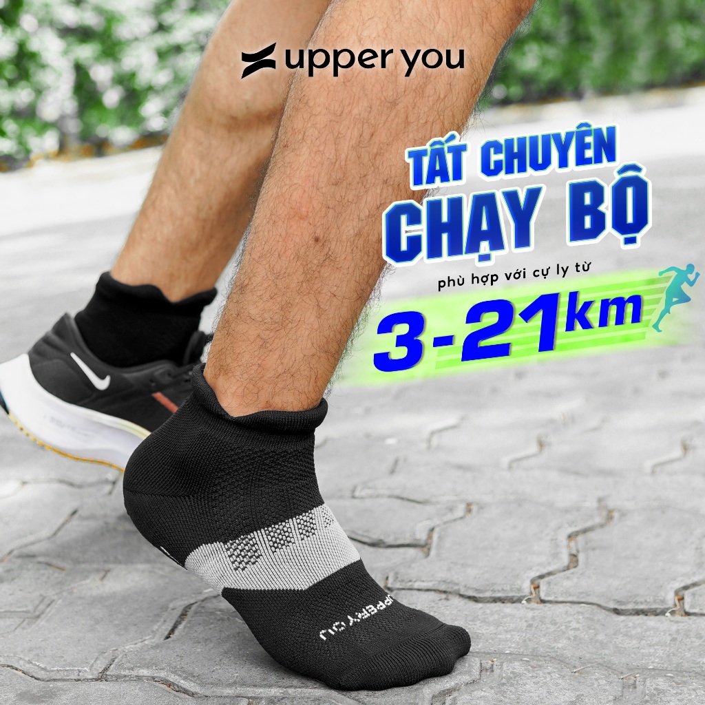 Tất Vớ Thể Thao Nam Chạy Bộ 3-21Km Cổ Ngắn UPPER YOU Light Cushion Dày ...