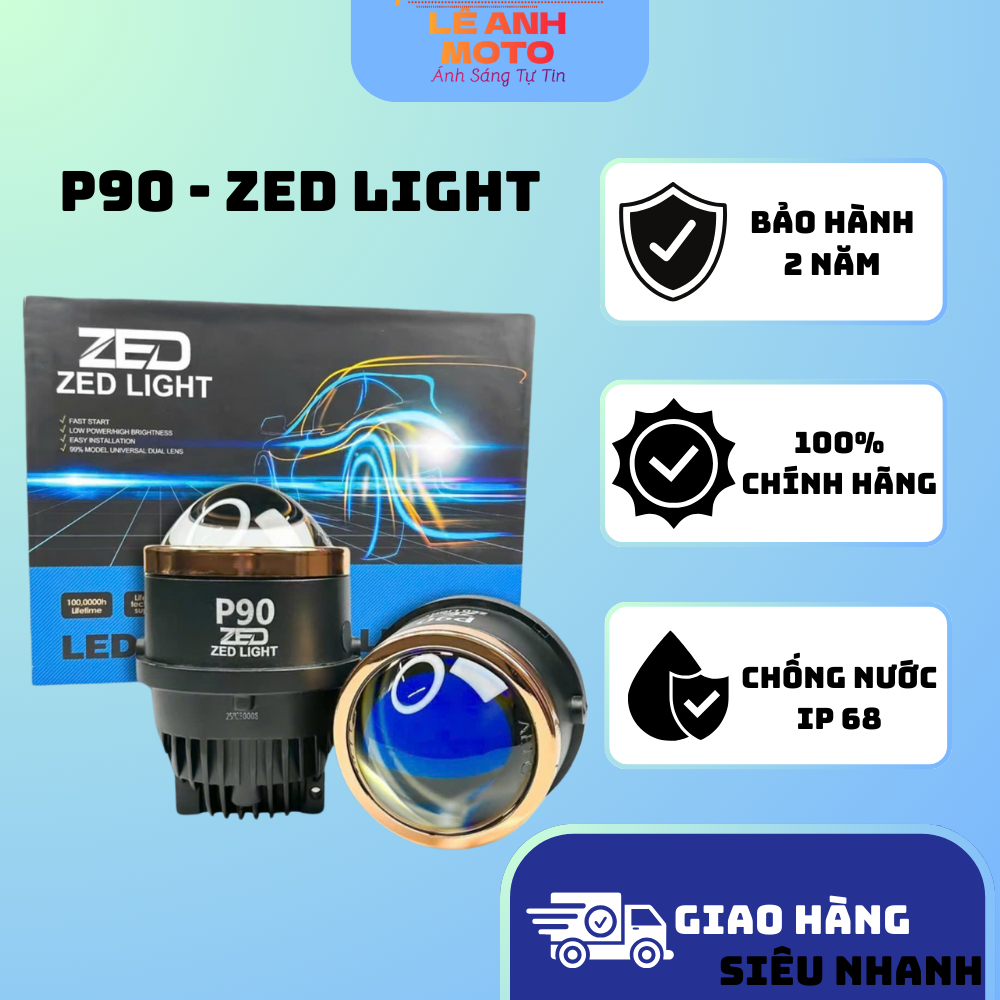 Bi Gầm 3.0 P90 Siêu Sáng công suất 70W 3 màu chính hãng ZedLight (giá 1 Đèn) chống nước IP68 Cao ...