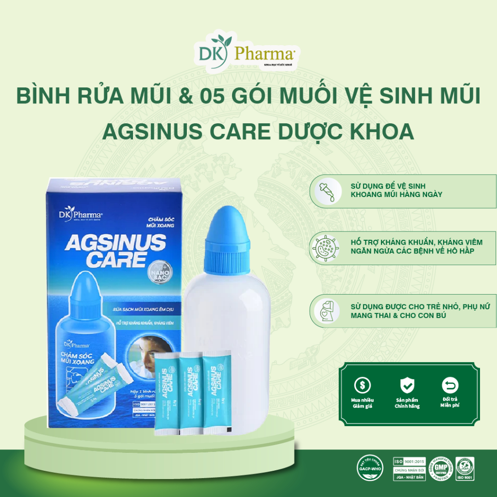 [HỘP 5 GÓI] - Bình vệ sinh mũi AG-SINUS CARE Dược Khoa | Shopee Việt Nam