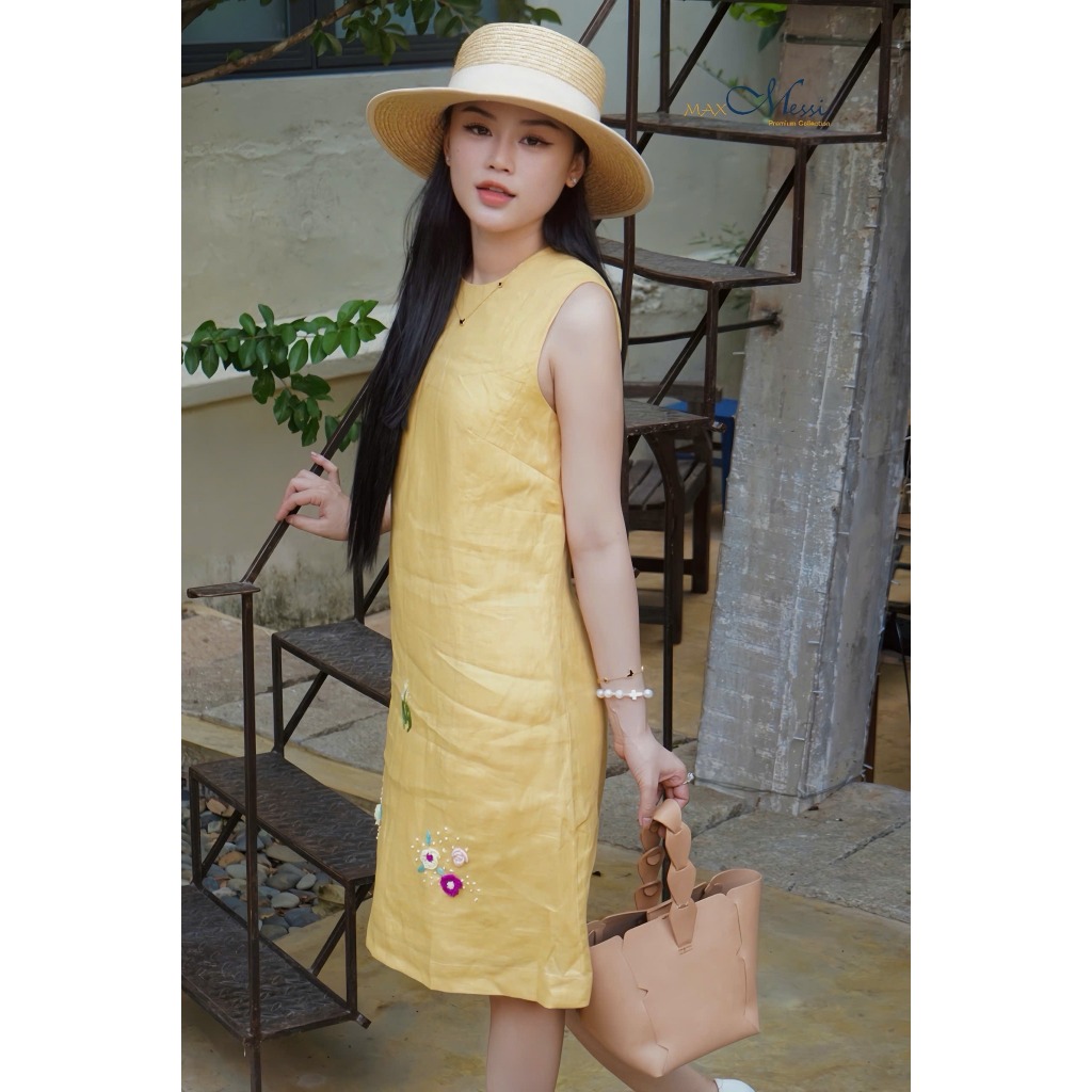 Đầm linen thêu tay thủ công JENNY MaxMessi Premium Collection | Shopee ...