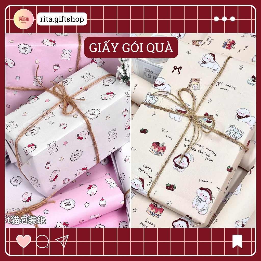 Giấy gói quà sinh nhật, giấy bọc sách vở dễ thương kích thước lớn ...