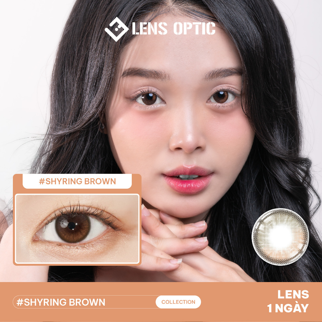 Kính áp tròng 1 ngày LENSGRAPHY Shyring Brown – Lens màu nâu tự nhiên, đeo êm, có độ cận- LENS ...