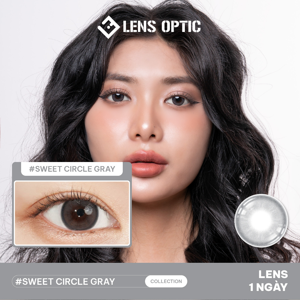 Kính áp tròng 1 ngày LENSGRAPHY Sweetcircle Gray,Lens màu xám ánh sương tự nhiên, có độ - LENS ...