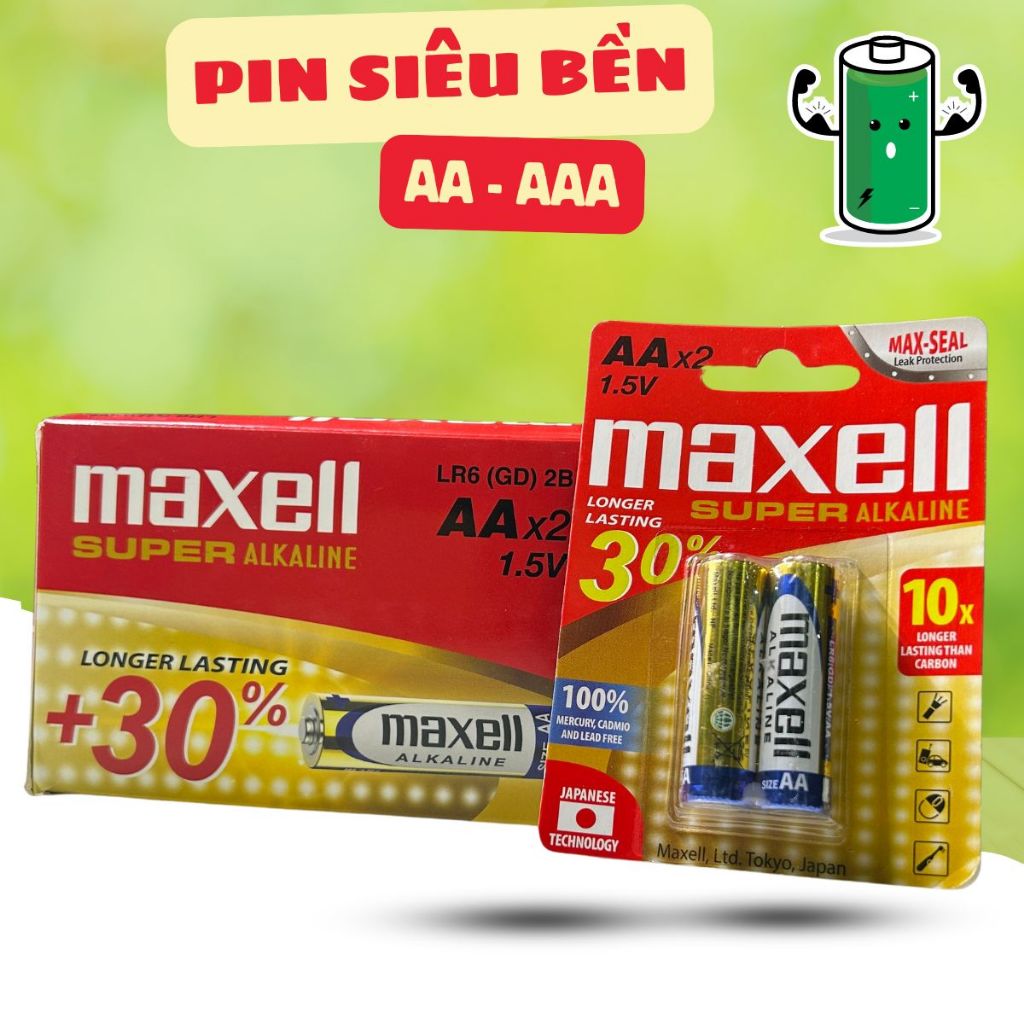 Pin AA Maxell kiềm Alkaline 2A 3A dung lượng lớn chuyên dụng cho các ...