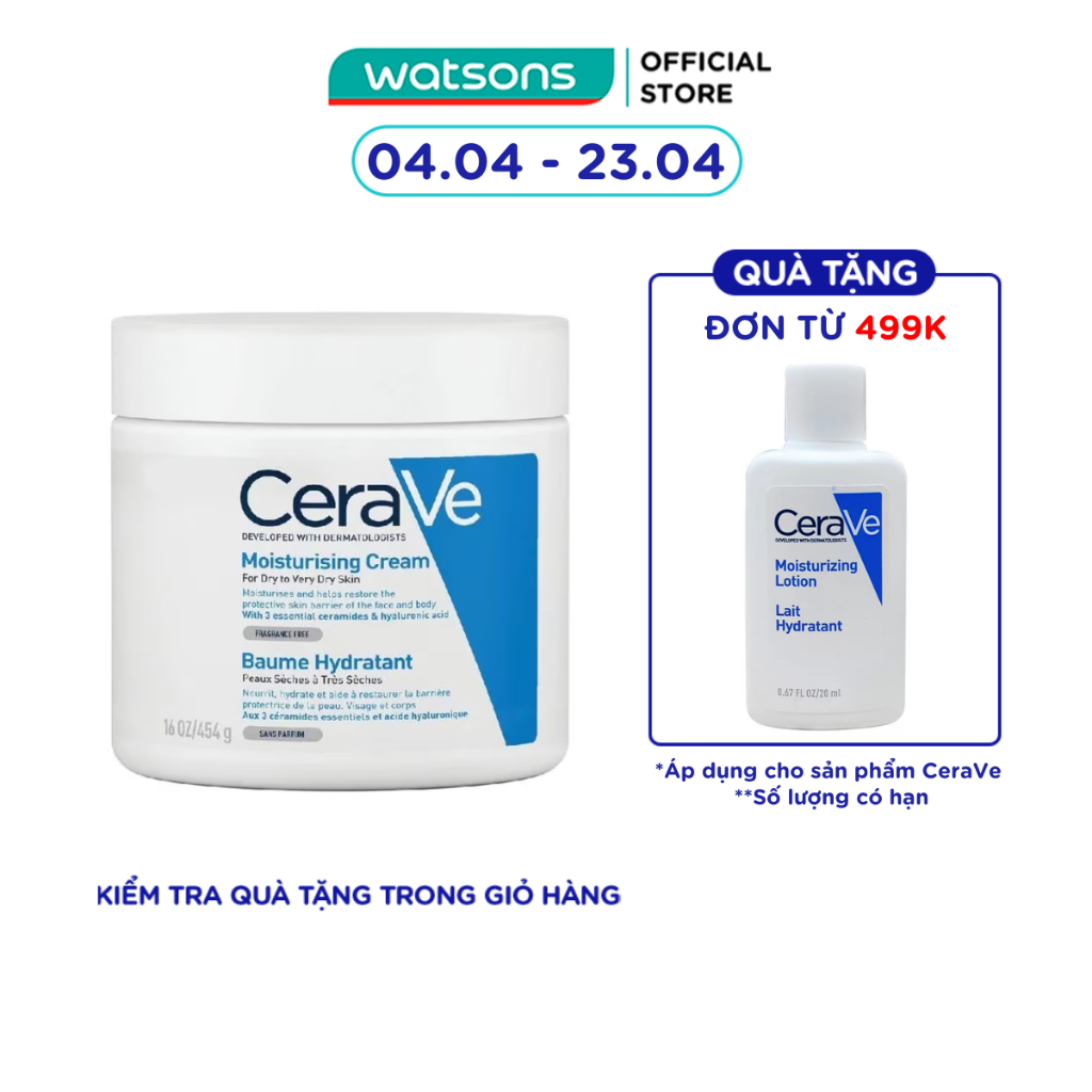 Kem Dưỡng Ẩm CeraVe Moisturising Cream Dành Cho Da Khô 454g | Shopee ...
