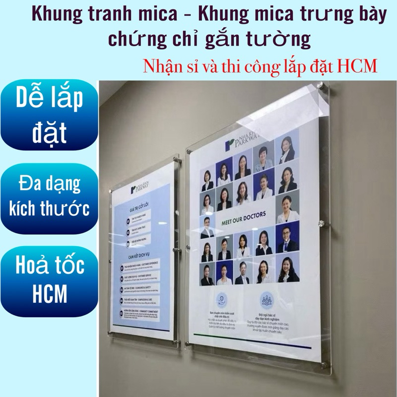(Nhận sỉ và thi công lắp đặt HCM) Khung ảnh treo tường - Khung tranh mica A5 A4 A3 A2 A1 - khung ...