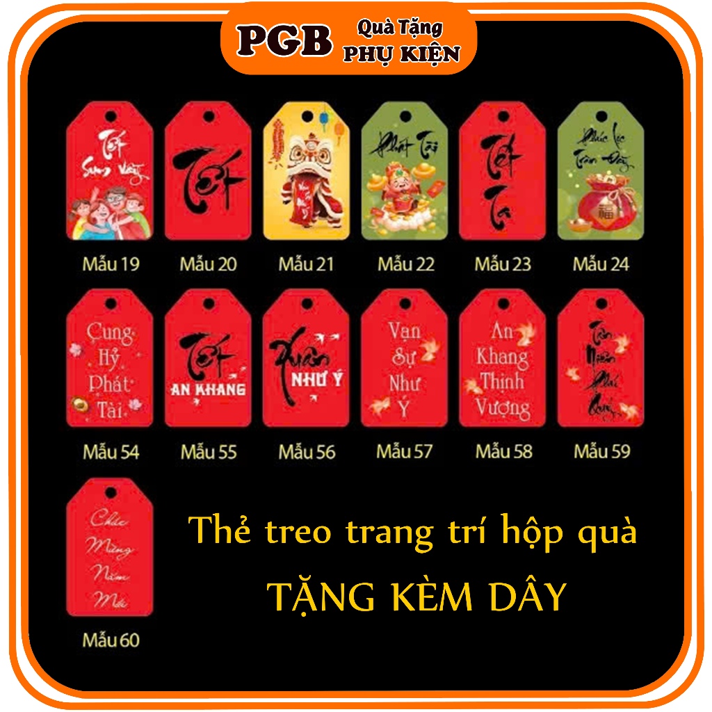 Sỉ 20 Cái Thẻ Treo, 1 Tờ Tem (decal) dán trang trí tết (sticker) dán ...