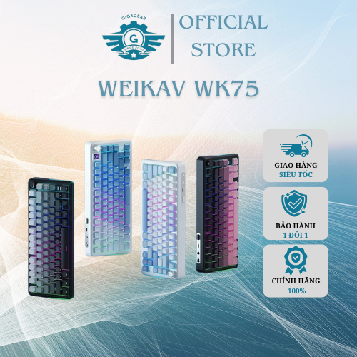 Bàn phím cơ không dây Weikav Wk75 | Weika87 - Bàn Phím Cơ Mạch Xuôi - TKL Keyboard 3 Chế Độ Kết ...