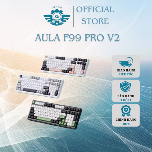 Bàn Phím Cơ Không Dây Aula F99 Pro V2 -Bàn Phím Cơ Bluetooth Led RGB Gasket Mount FR4 99 Phím ...