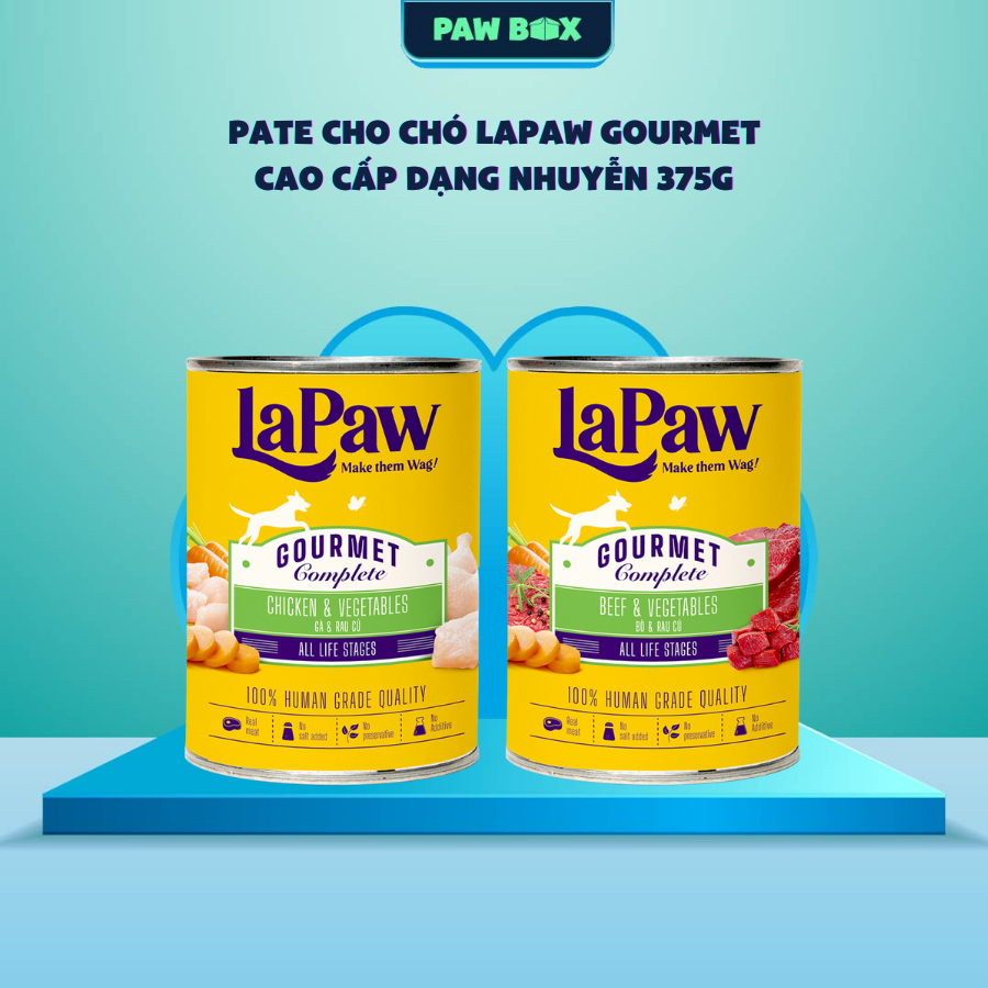 [DATE 10/2025] Pate cho chó laPaw Gourmet cao cấp dạng nhuyễn hộp 375g ...