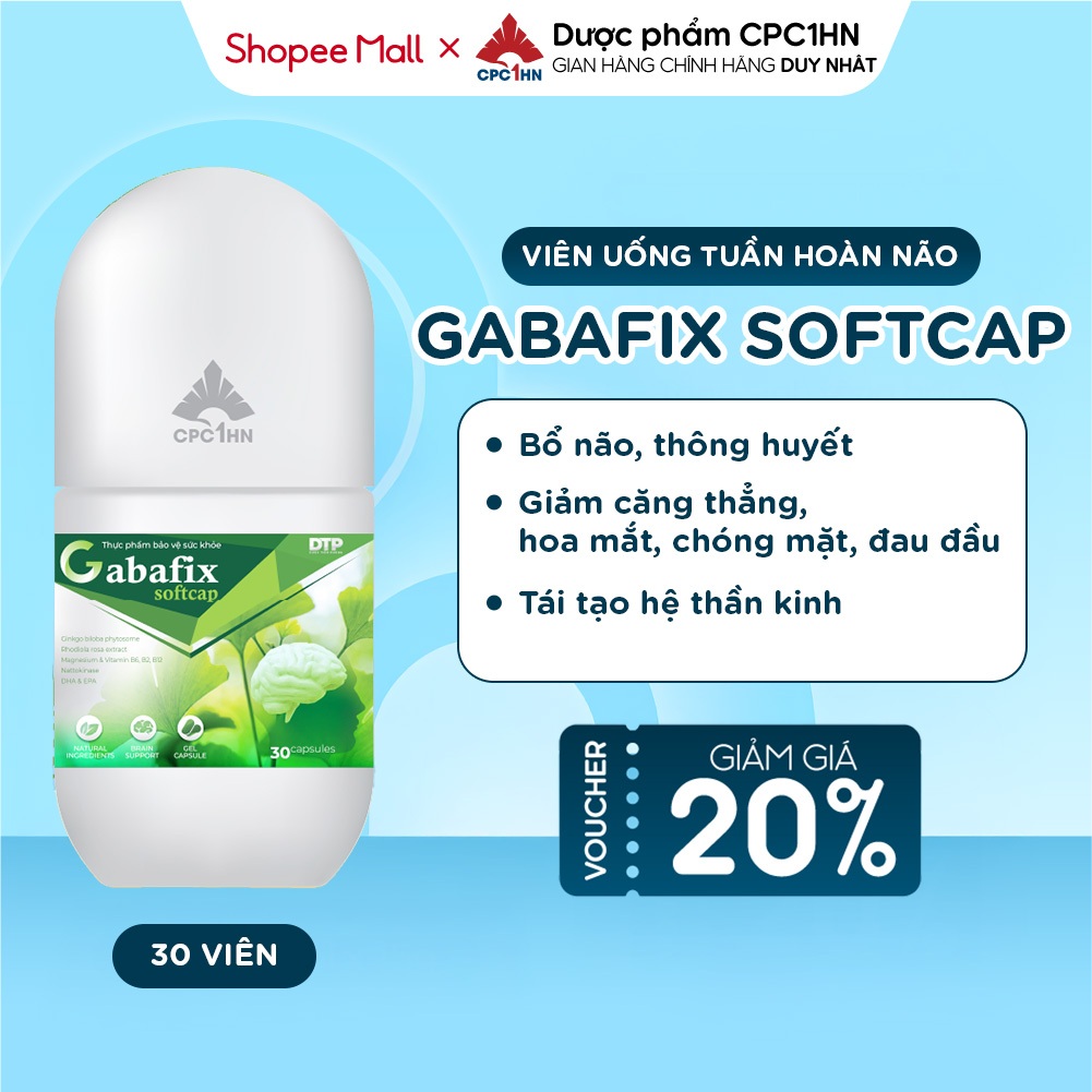 Viên uống tăng cường tuần hoàn não Gabafix Softcap tăng cường trí nhớ ...