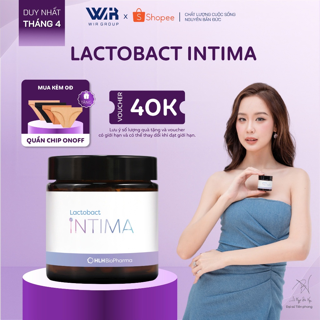 Hộp 60 Viên uống Men vi sinh phụ nữ Lactobact Intima bổ sung lợi khuẩn ...