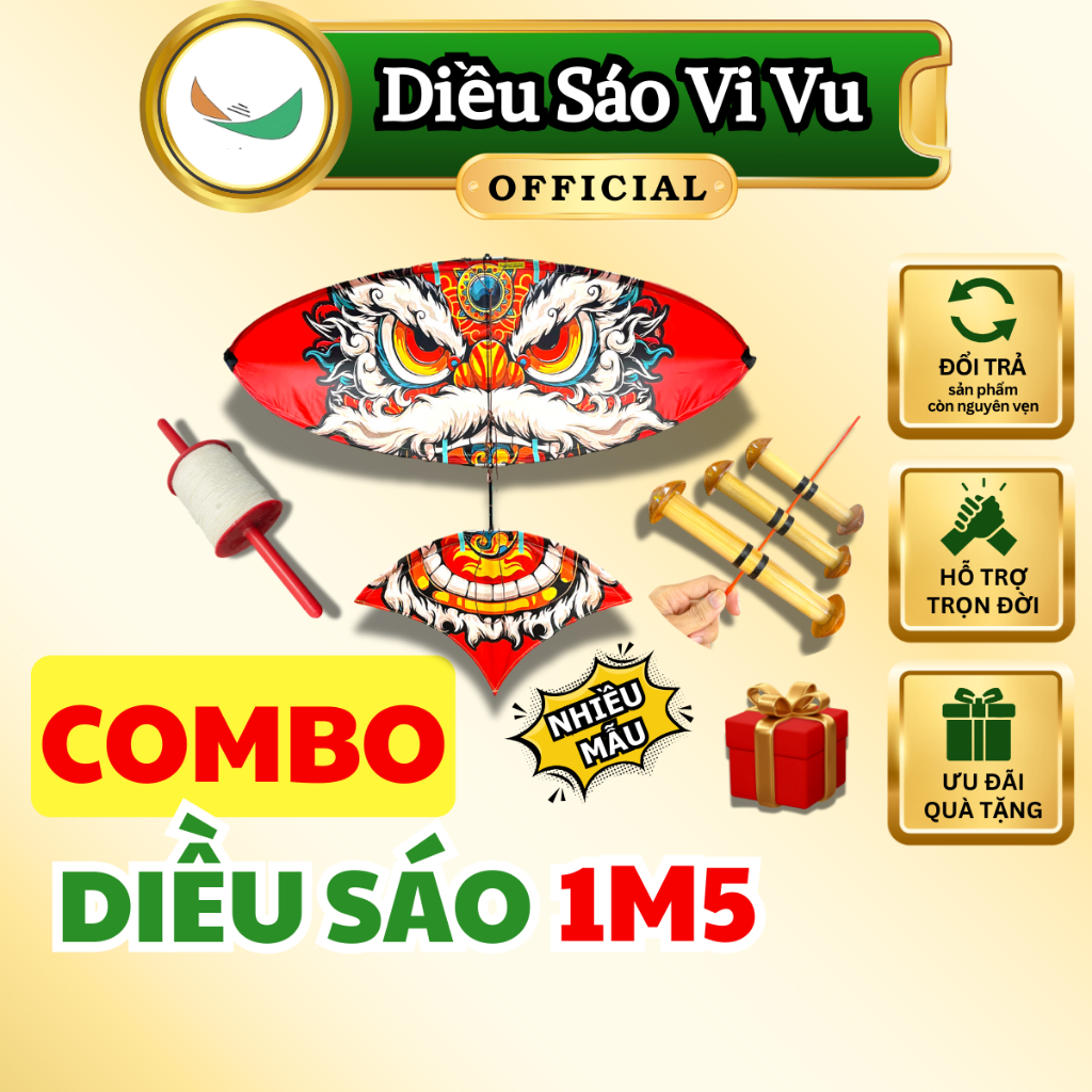 Combo diều sáo 1m5 (DIỀU + SÁO + DÂY) (CÓ QUÀ TẶNG) | Shopee Việt Nam
