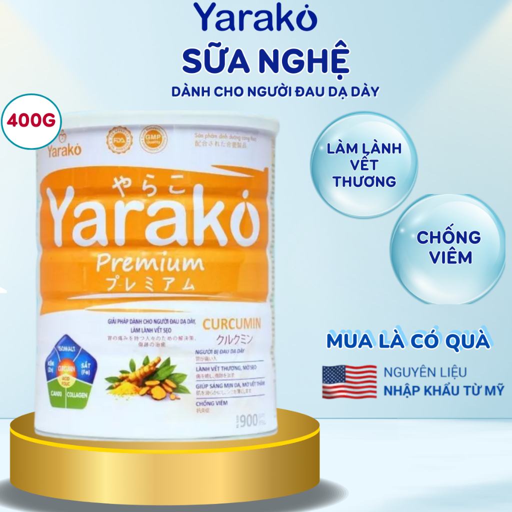 Sữa Nghệ YARAKO PREMIUM CURCUMIN Giải Pháp Dành Cho Người Dạ Dầy Và Làm Lành Vết Sẹo Hộp 400g ...