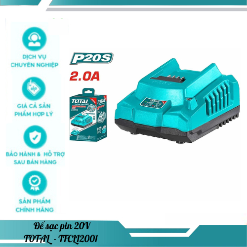 Dụng cụ sạc pin, sạc đôi thông minh, sạc 6 cổng pin 20V TOTAL ...