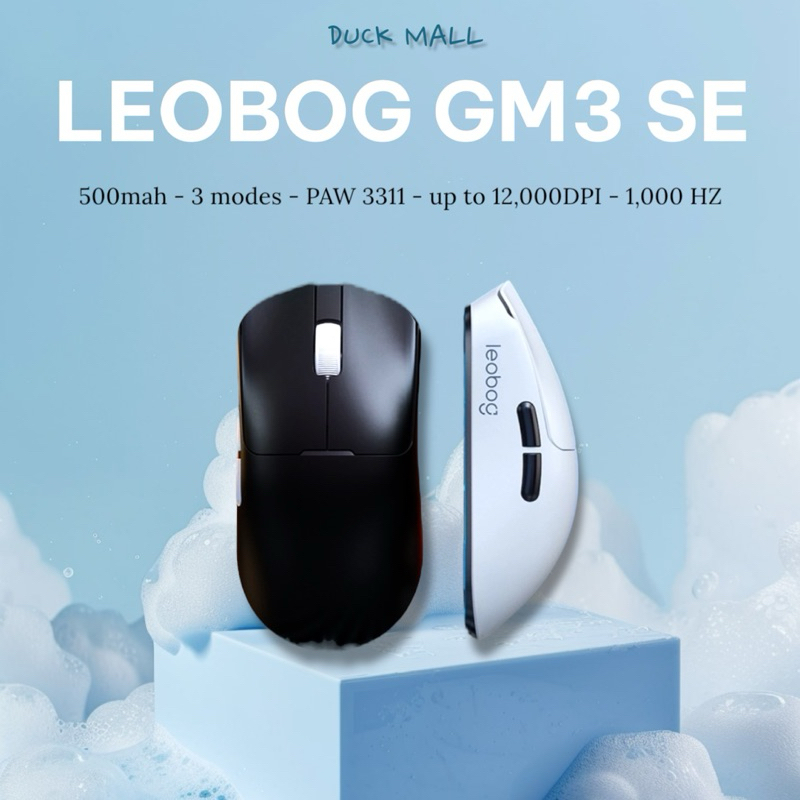 [ BẢN KHÔNG DOCK SẠC ]Chuột Gaming Không Dây LEOBOG GM3 SE Trắng, Đen - 3 modes kết nối - up to ...