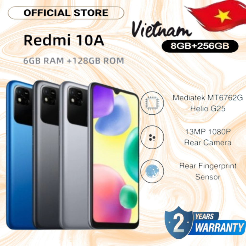 Redmi 10A RAM 6GB ROM 128GB | Camera kép 13MP | Pin 5000mAh | Màn hình ...