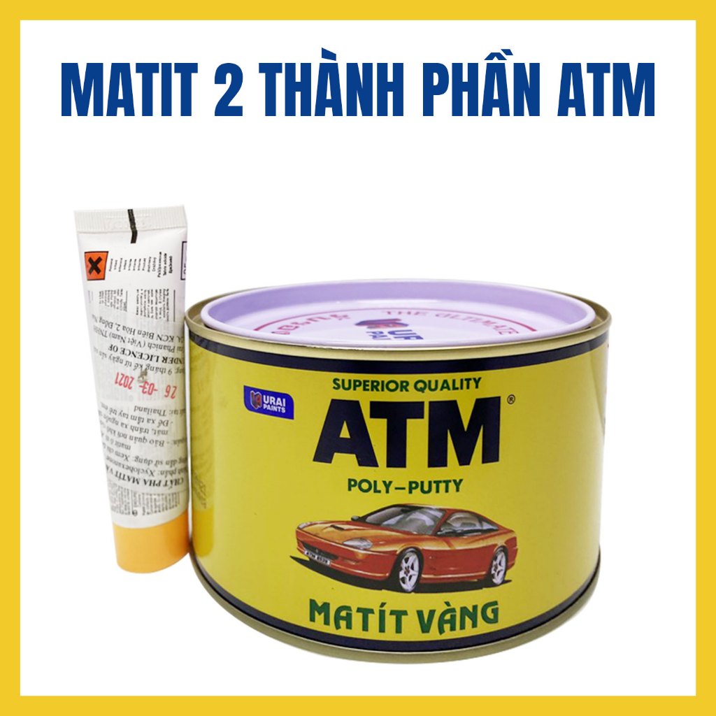 Matit trét ATM, bả matit trét 2 thành phần dùng trét cho ô tô, cửa sắt ...