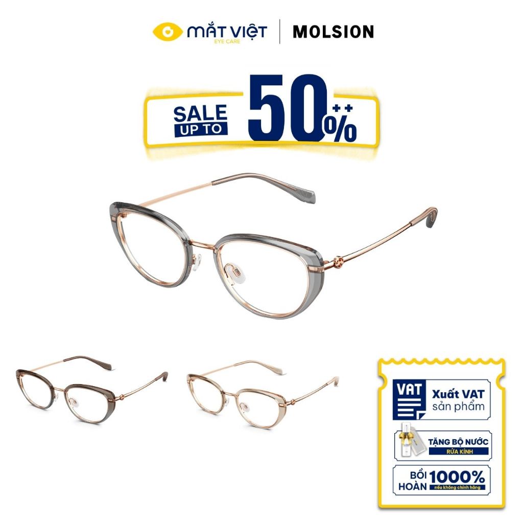 Gọng Kính Nữ MOLSION MA6032 Chính Hãng Dáng Mắt Mèo, Mắt Kính Cao Cấp Tổng Hợp, Gọng Kính Mắt ...