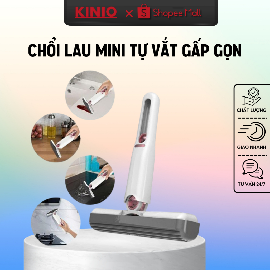 Cây Lau Kính Tự Vắt Gấp Gọn KINIO, Cây Lau Bàn Bếp Tường Nhà Tiện Dụng ...