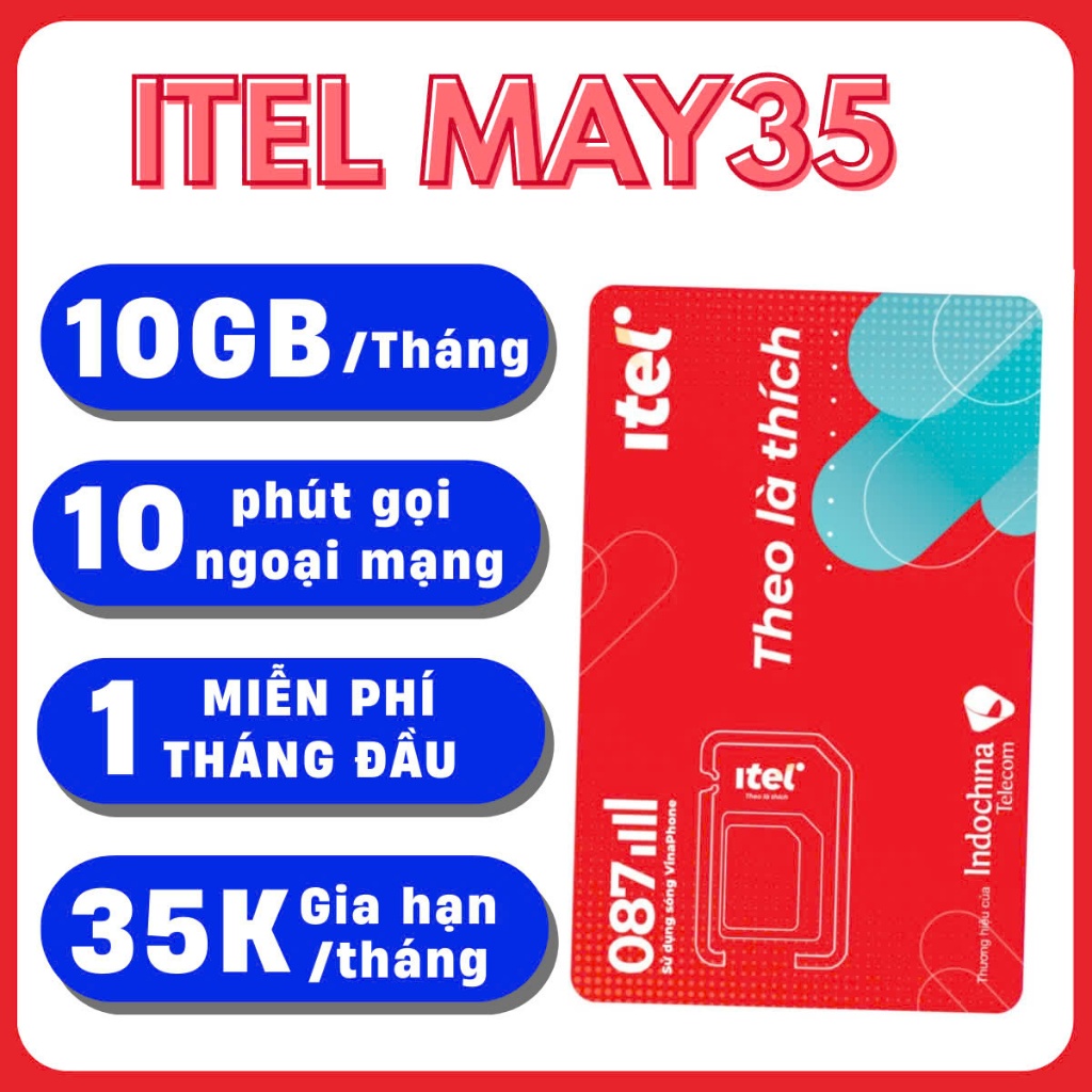 Sim 5G Itelecom MAY35 Miễn Phí 1 Tháng Vào Mạng Nghe Gọi Thả ga Không ...