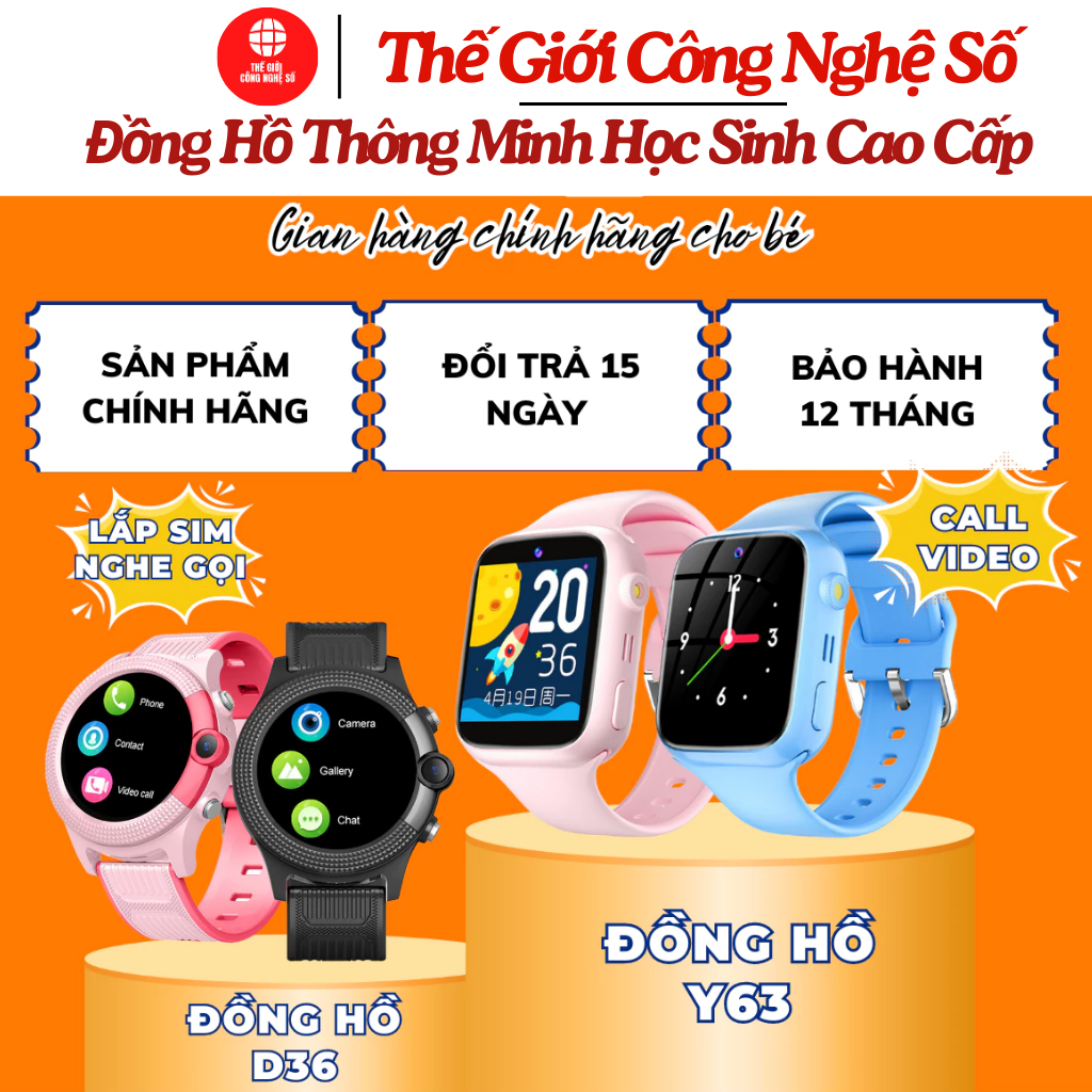 Đồng Hồ Thông Minh Học Sinh Cao Cấp D31 Y63 Y66 Y92 Đồng Hồ Trẻ Em Định Vị Chính Xác, Nghe Gọi 2 ...