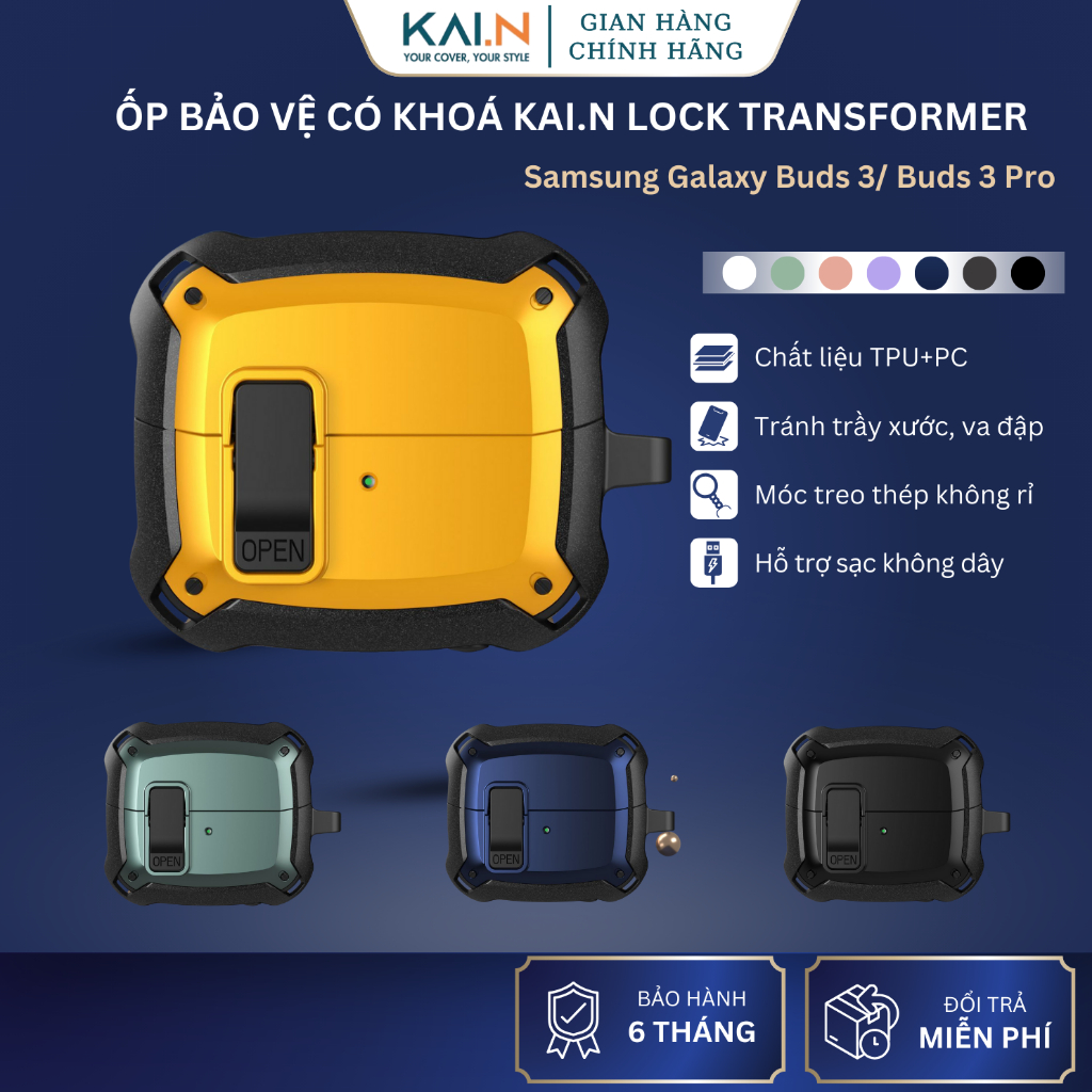 Ốp Case Có Khoá Kai.N Lock Transformer Dành Cho Galaxy Buds 3/ Buds 3 ...