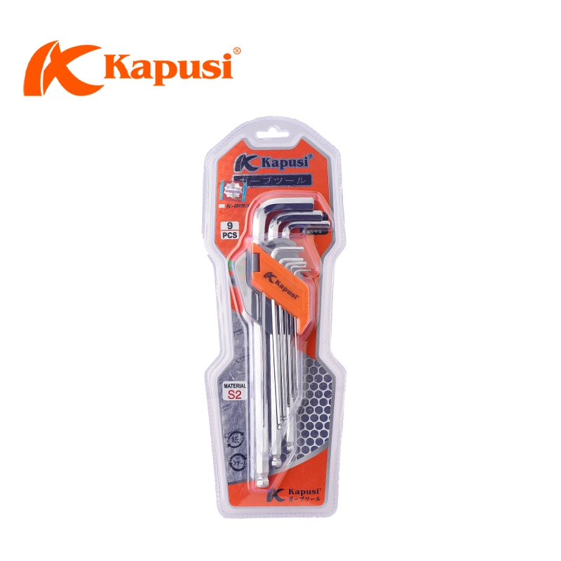 Bộ lục giác bi 9 chi tiết Kapusi Japan cao cấp chất liệu S2 dày dặn cứng cáp - Lục giác trắng ...