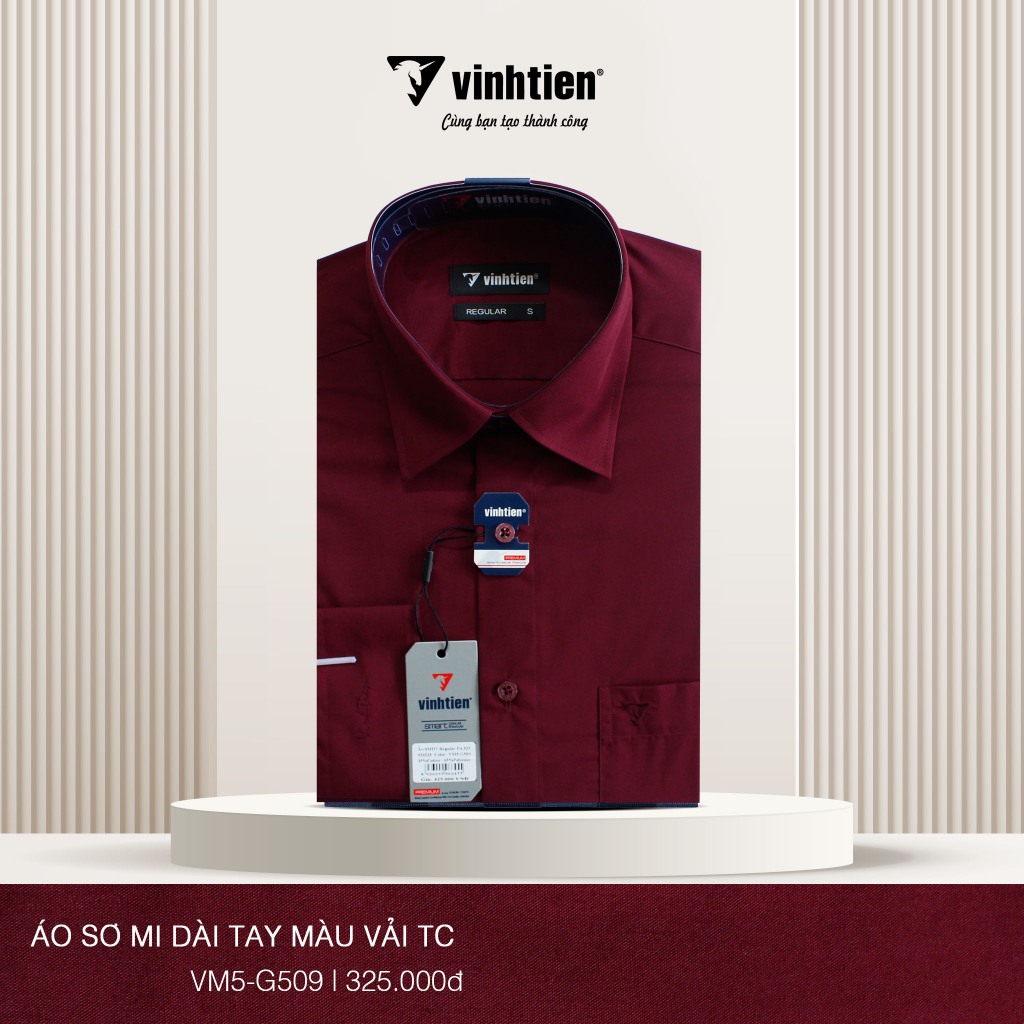 Áo Sơ Mi Dài Tay Màu Vải TC Regular Fit 325 Vĩnh Tiến - VM5-G509 | Shopee Việt Nam
