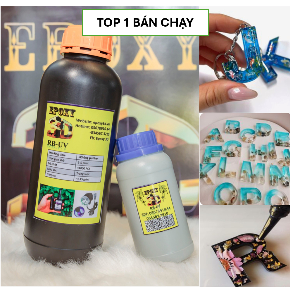 Keo UV Resin Trong Suốt 50g – Làm Mica, Trang Sức Thủ Công – Đóng Rắn Bằng Đèn UV không bong ...