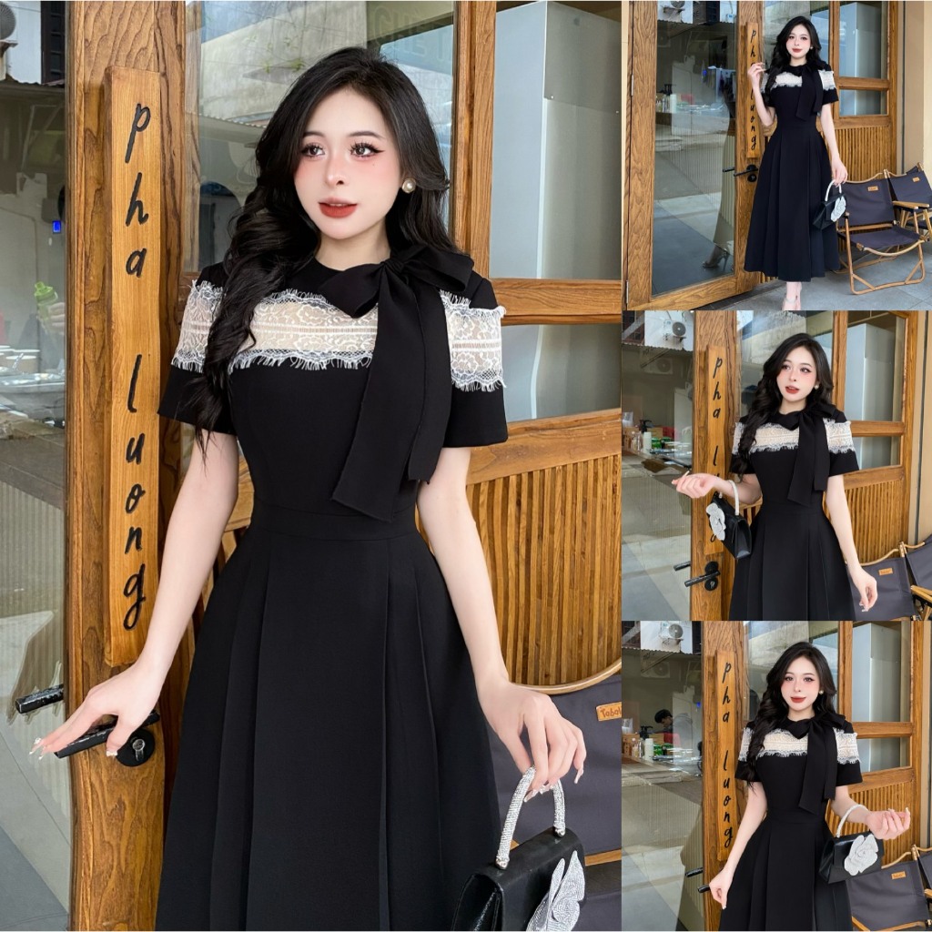 DB99 - Váy thiết kế Evii dành cho nữ, Đầm thiết kế phối ren lưới hoa ...