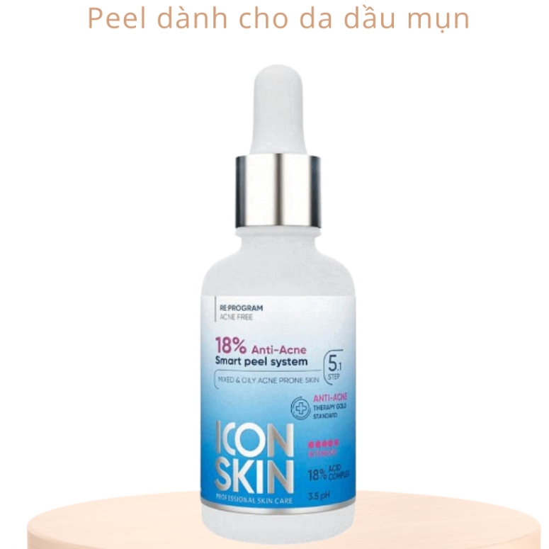 ICON SKIN Peel da 18% Anti-acne Smart Peel không bong | Shopee Việt Nam