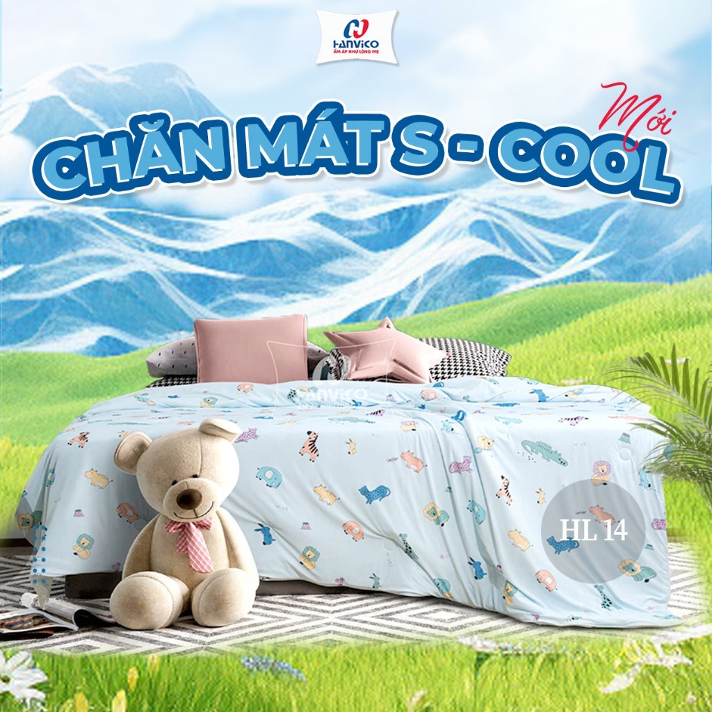 Chăn lạnh mùa hè S-Cool Hanvico HL14 có tính năng làm mát khi tiếp xúc ...