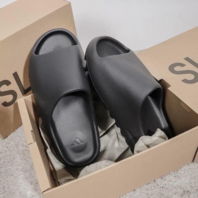 Dép yz slide đen bản vân nhám nam nữ, Dép bánh mì Yeezy slide đủ size ...