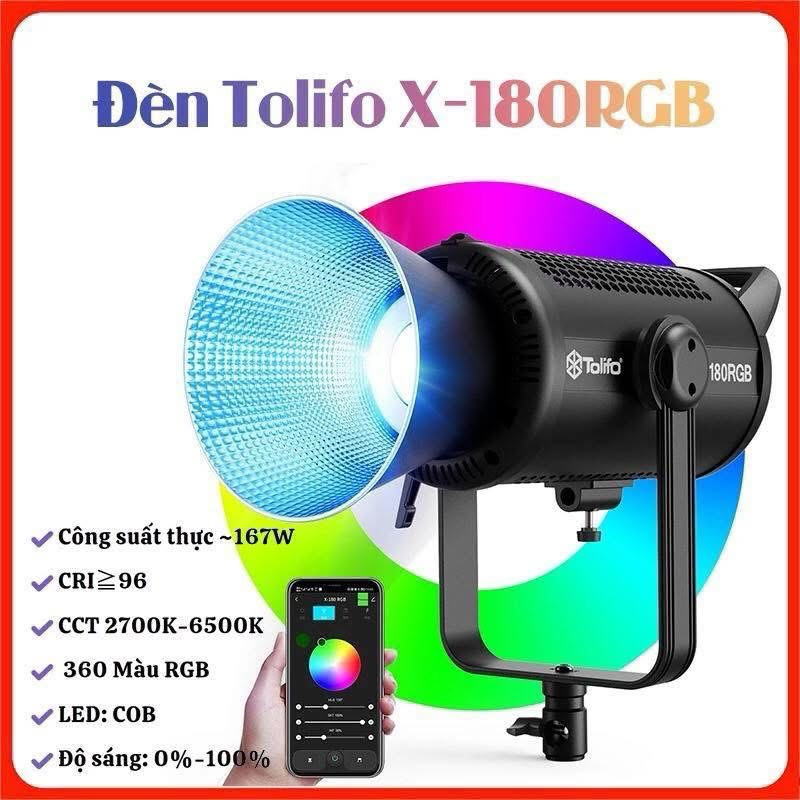 Đèn Led TOLIFO X-180RGB 360 Màu, 2700K / 6500K DMX, Chuyên Dụng Quay ...
