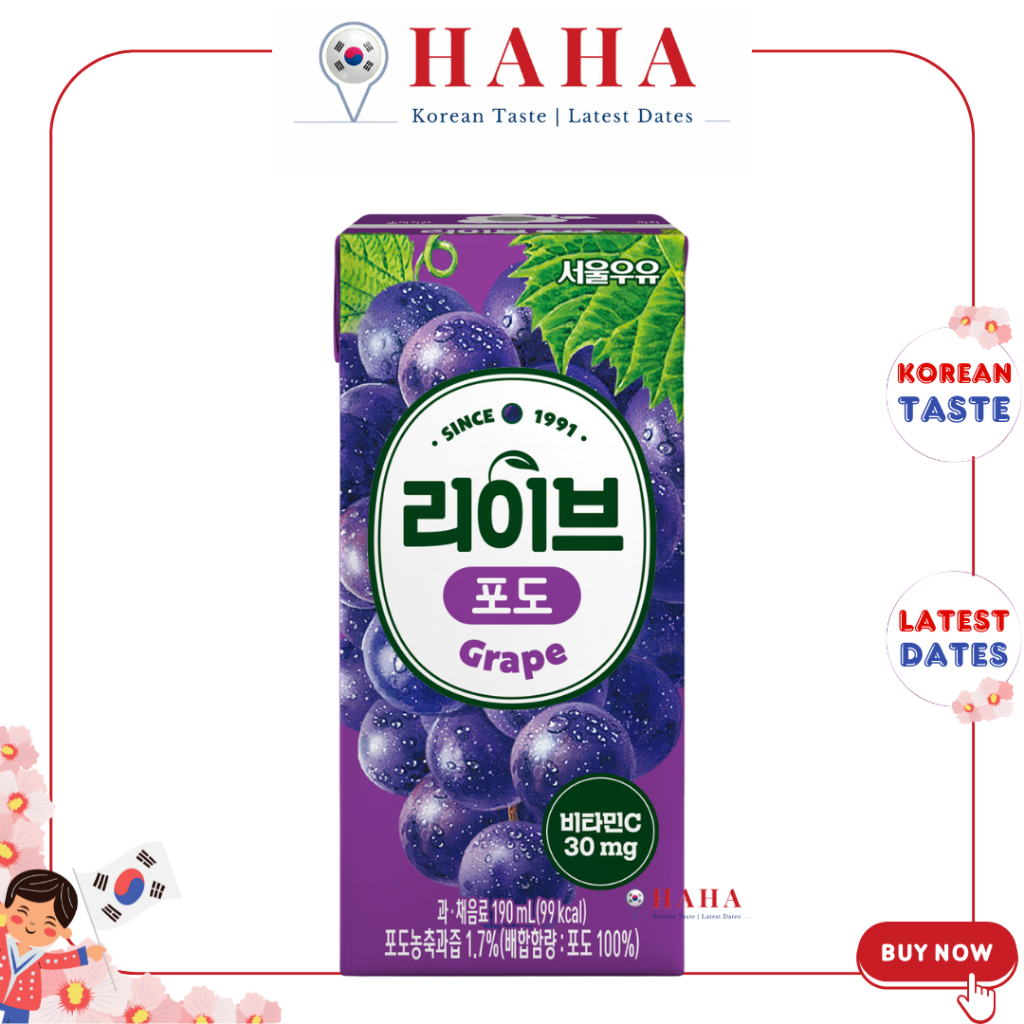 Nước ép nho nội địa hàn quốc cho bé SEOUL MILK LIVE GRAPE JUICE 190ml ...