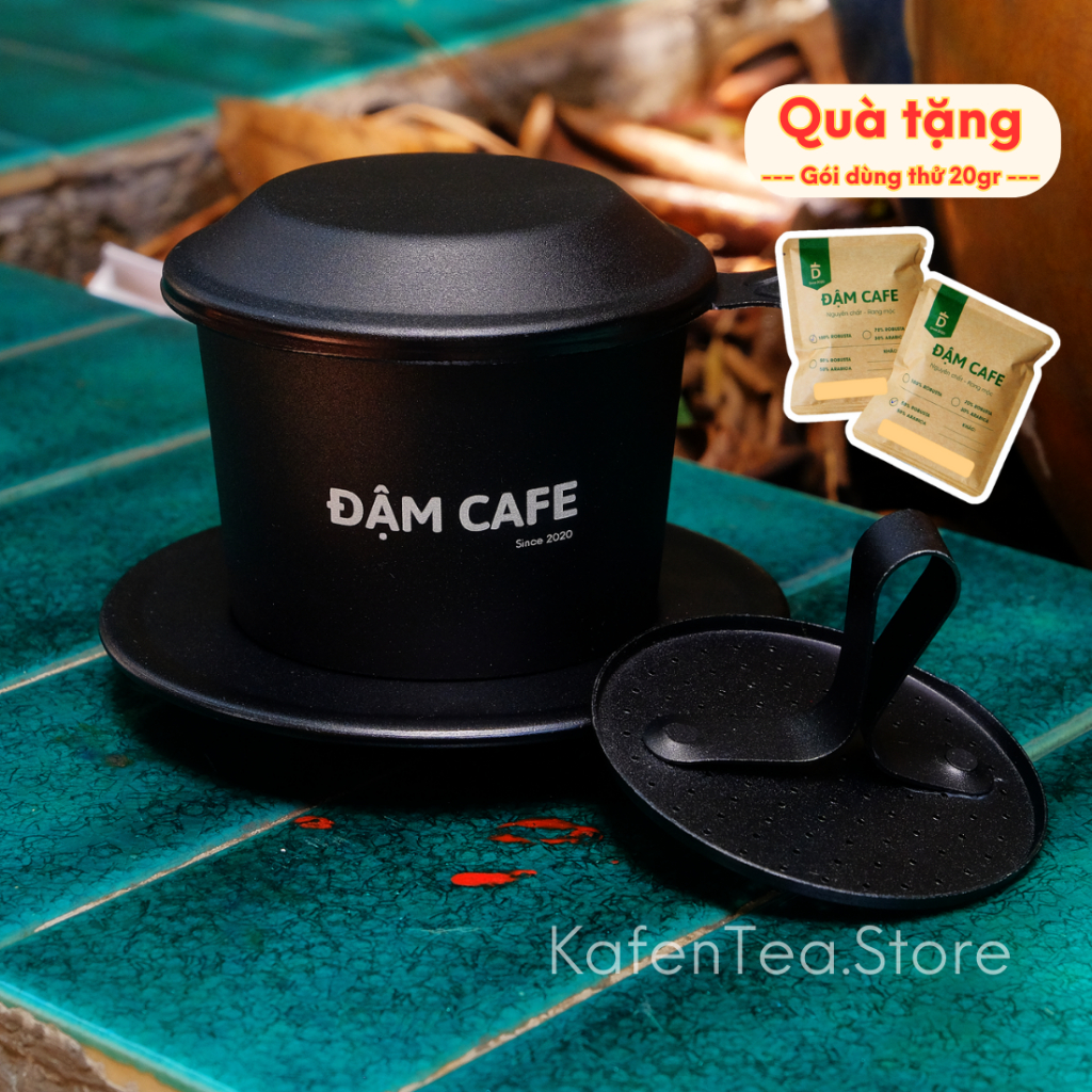 Phin pha cà phê nhôm dày ANODE cao cấp màu đen chất lượng, phin nhôm dày pha cafe ngon từ Đậm ...