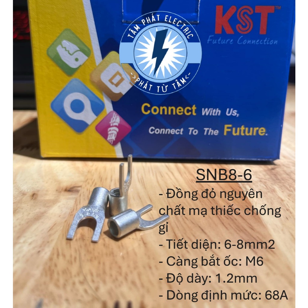 Đầu Cos chữ Y trần SNB8-6 KST | Cosse dây 8mm² | Đầu cos chữ Y cho tủ ...