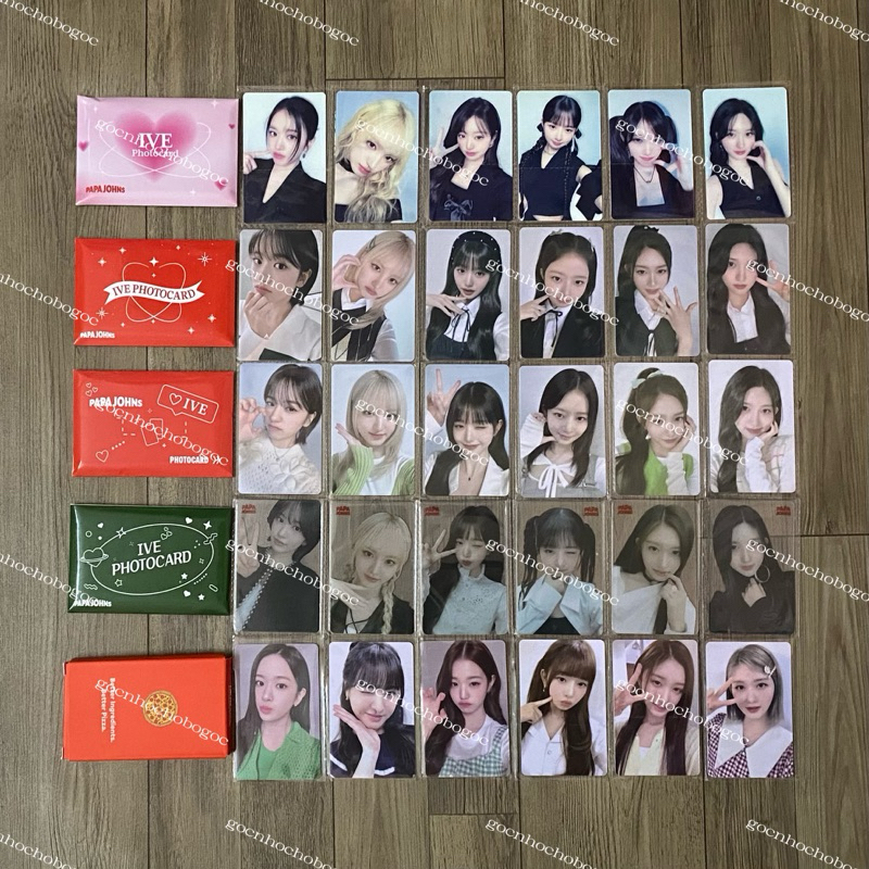 [Set] Photocard thẻ ảnh bo góc Papajohns IVE Wonyoung Yujin Liz Gaeul ...