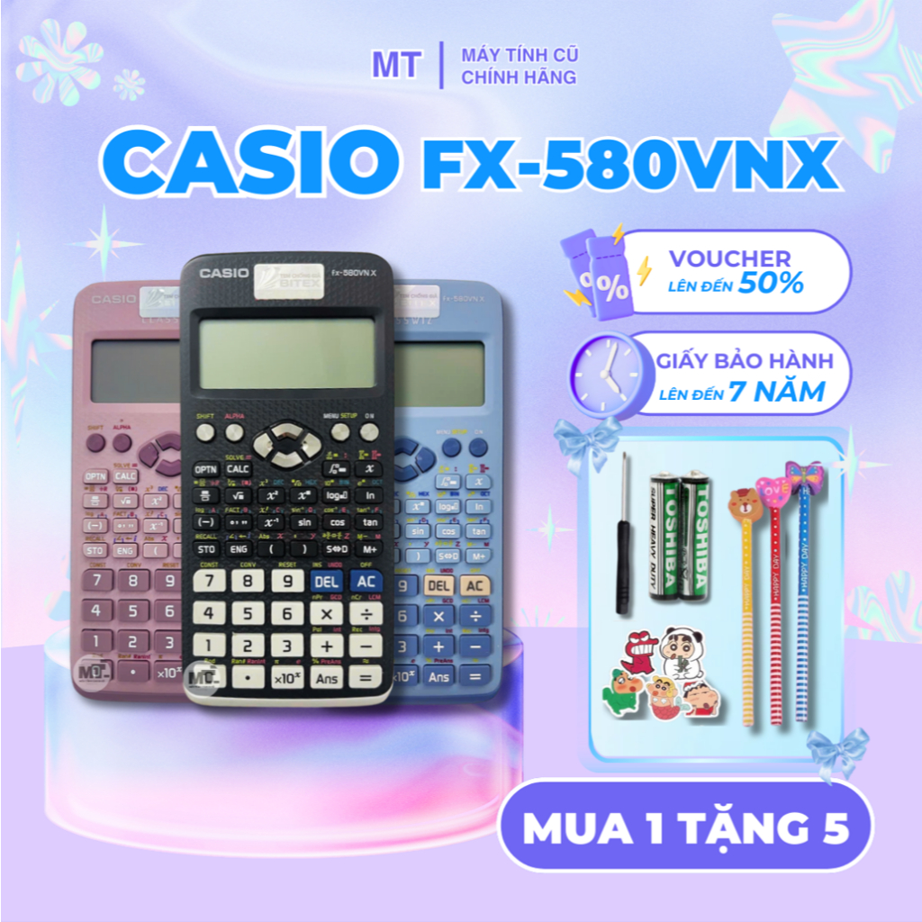 [Chính Hãng] Máy tính Casio 580VNX Cũ ( Độ Mới 75-99% ) | Shopee Việt Nam