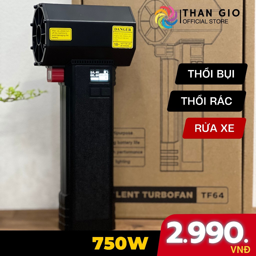 Quạt Phản Lực Cầm Tay JetFan Booster TF64 Công Suất Cao Thổi Bụi Thổi ...