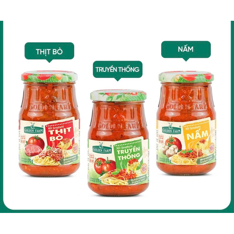 Xốt Mì Ý, Xốt Spaghetti Golden Farm 220g/370g| 3 vị (Truyền Thống, Thịt Bò & Nấm) | Shopee Việt Nam