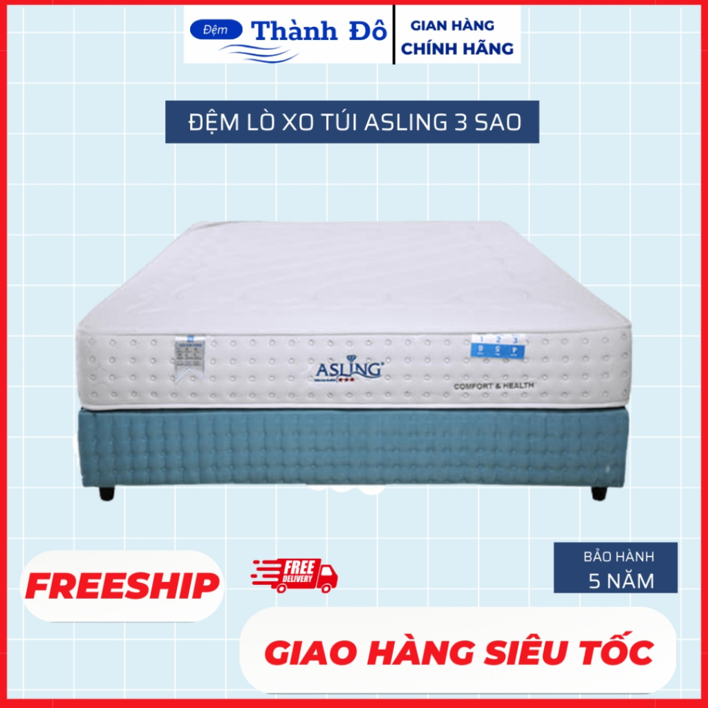 Đệm lò xo túi khách sạn kim cương asling 3 sao- cao 25cm | Shopee Việt Nam