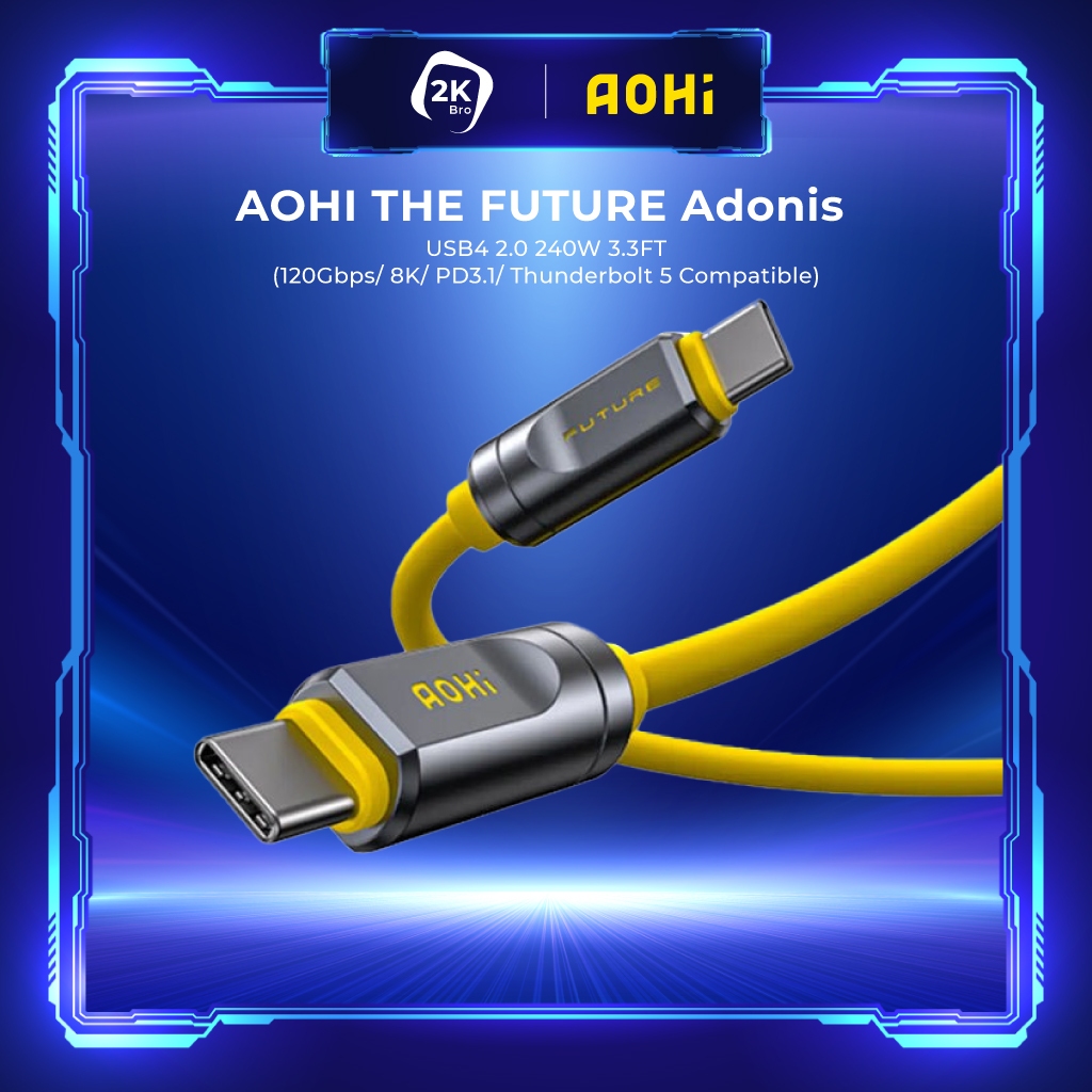 Cáp AOHI THE FUTURE Adonis USB4 2.0 240W USB-C to USB-C Cable 1m ...